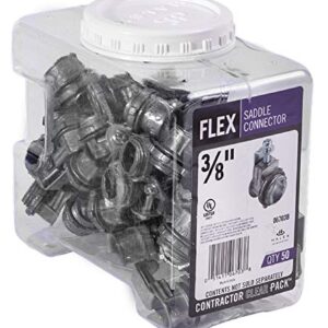 Halex – 3/8 Inch Flexible Metal Conduit – FMC – Saddle Connectors – 06703B – 50 Per Pack,Silver