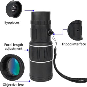 PankooMonocular 16X52 Hd Monocular for Adults-FMC Compact Monocular Handheld monocular Telescope for Birds Watching, Wildlife, Concert,Focus Scope with Wrist Strap, Gifts for Children