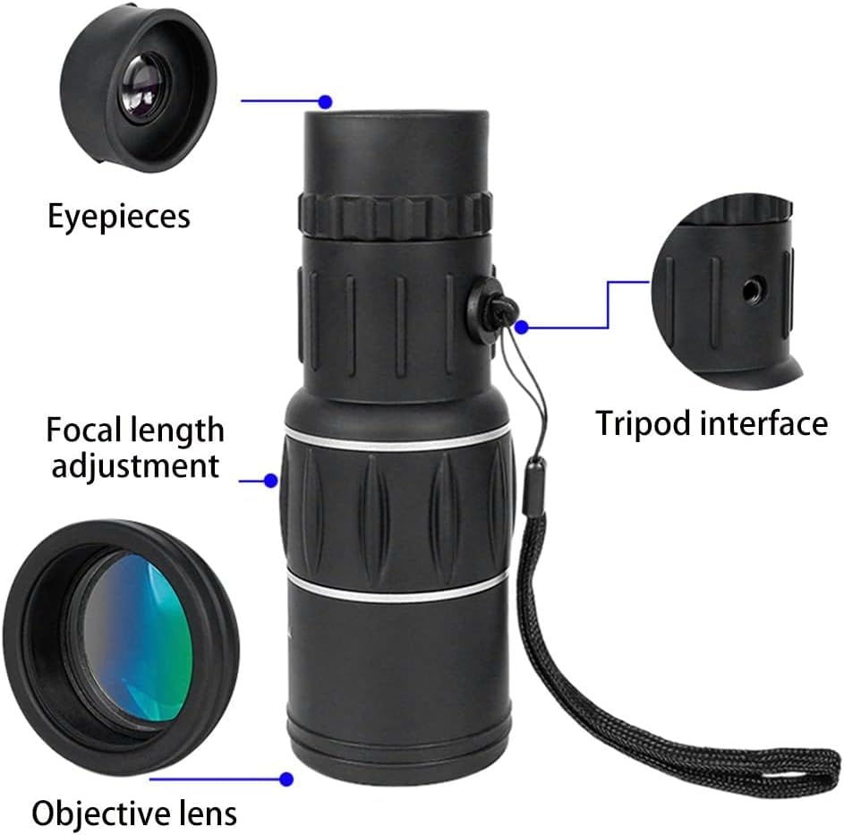 PankooMonocular 16X52 Hd Monocular for Adults-FMC Compact Monocular Handheld monocular Telescope for Birds Watching, Wildlife, Concert,Focus Scope with Wrist Strap, Gifts for Children