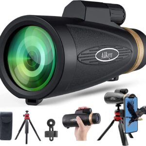 Allkeys HD Monocular Telescope, 16x55 High Power Monocular for Adults with BAK4 Prism & FMC Lens, Day & Low Night Vision, Waterproof Monocular with Upgraded Folding Tripod - Suitable for Bird Watching