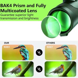 80x100 HD Monocular for Adults High Powered with Smartphone Adapter & Tripod, Monocular-Telescope with BAK4 Prism for Bird Watching, Hunting, Hiking, Outdoor Camping, Travel, Wildlife