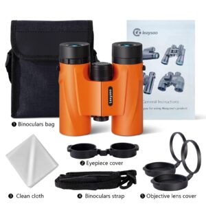 Leaysoo 10X32 Compact Binoculars for Adults and Kids,High Powered Small Binoculars, BAK-4 FMC Clear Low Light Vison Waterproof Binoculars for Bird Watching, Concerts, Curise Ship