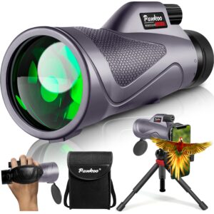 12x60 purple monocular telescope high powered with smartphone adapter tripod and portable bag, larger vision monoculars for adults with bak4 prism & fmc lens, suitable for bird watching hiking travel