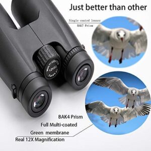 High Power 12x50 Binoculars Binocular for Adults with BAK4 Prism FMC Lens Fogproof & Waterproof Great for Bird Watching Travel Stargazing for Adult Bird Watching Outdoor Hun Monocular Telescope