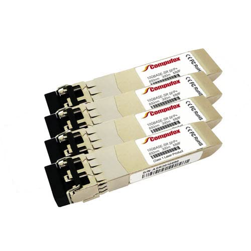 Compufox FG-TRAN-SFP+SR 10GB Compatible Transceiver (MMF, 850nm, 300m, LC) for Fortinet FMC-XG2 IPS module (FMC-XG2). 4 Pack.