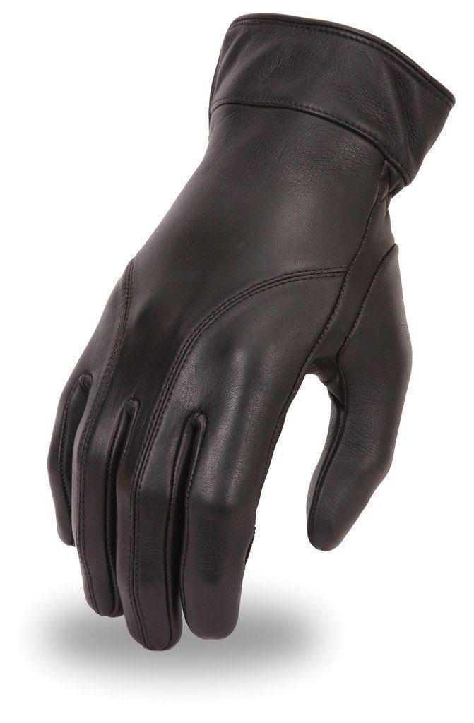 FMC Motorcycle Womens Cruiser Blk Leather Gel Palm Gloves Butter Soft Leather Blk (XL Regular)