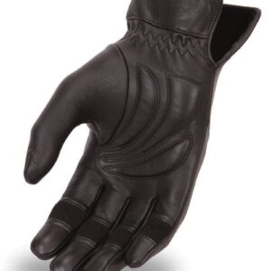 FMC Motorcycle Womens Cruiser Blk Leather Gel Palm Gloves Butter Soft Leather Blk (XL Regular)