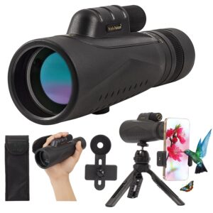 fetch falcon 10-30x50 fmc hd spotting scopes (water-resistance long range spotting) with tripod phone adapter (10-30x50 black)