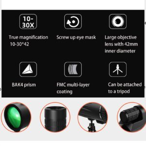 HD Zoom Monocular Telescope with Smartphone - High Power Monocular with Adapter Lightweight BAK-4 Prism & FMC Lens Monoculars for Bird Watching Hiking Travel