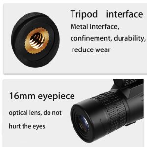 HD Zoom Monocular Telescope with Smartphone - High Power Monocular with Adapter Lightweight BAK-4 Prism & FMC Lens Monoculars for Bird Watching Hiking Travel