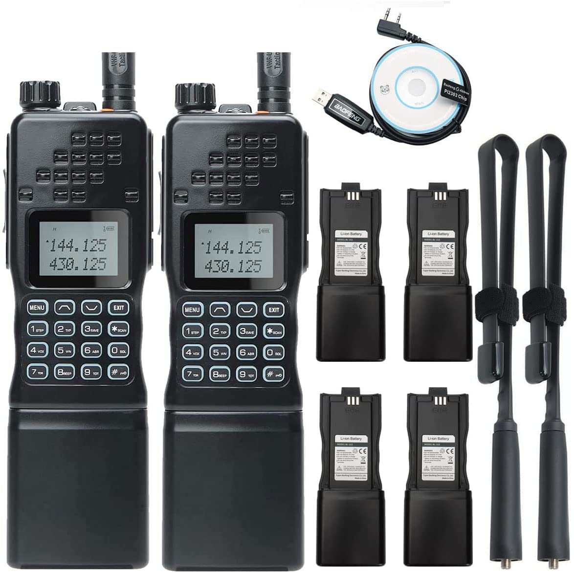 Baofeng AR-152 Military Grade 10W Long Range Walkie Talkies Ham Radio for Adults,Two Way Radio with More Rechargeable Battery and 18.89’’ Tactical Antenna Full Baofeng Accessories