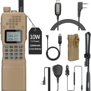 Baofeng AR-152 10W Ham Radio Powerful Handheld Tactical Two Way Radio with 12000mAh Battery and baofeng accessories Full Kit