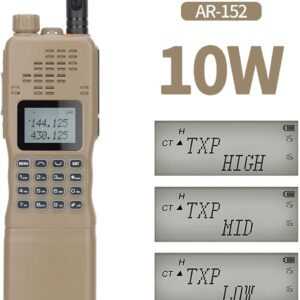 Baofeng AR-152 10W Ham Radio Powerful Handheld Tactical Two Way Radio with 12000mAh Battery and baofeng accessories Full Kit