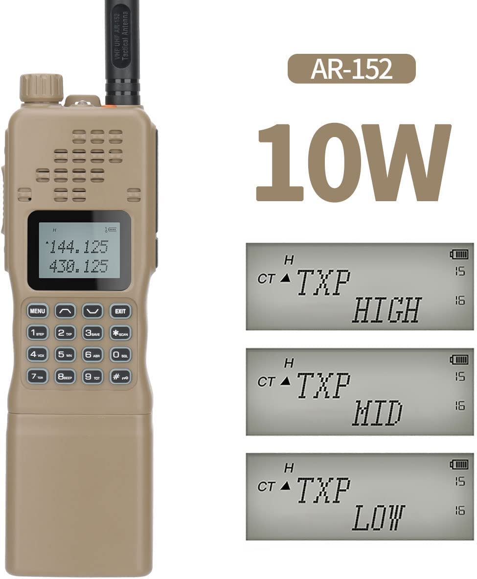 Baofeng AR-152 10W Ham Radio Powerful Handheld Tactical Two Way Radio with 12000mAh Battery and baofeng accessories Full Kit