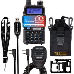 baofeng uv-5r 8watt ham radio with: baofeng battery bl-5 2800mah, usb baofeng programming cable, radio pouch and speaker mic compatible with: baofeng uv5r, bf-f8hp, uv-5x3