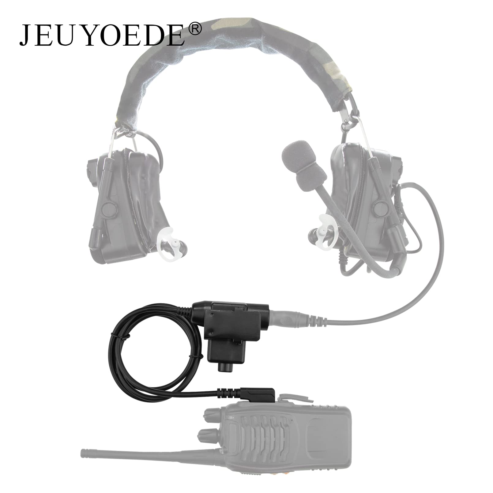 JEUYOEDE U94 PTT Tactical Military Adapter Standard 7.1mm Plug Compatible with Kenwood Radio