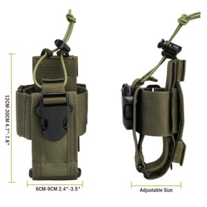 VIPERADE Radio Holster, MOLLE Radio Pouch for Vest, Universal Walkie Talkie Holster Radio Holder for Duty Belt, Police Radio Holder Tactical Radio Pouch for Baofeng, Motorola OD Green