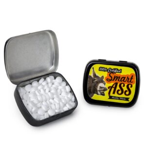 100% Smart Ass Mints – Gift for Sarcastic People – Funny Gifts for Men – Funny Mint Tins - Stocking Stuffers for Friends – Peppermint Mints – Smartass - Donkey Gifts - Reality Mints