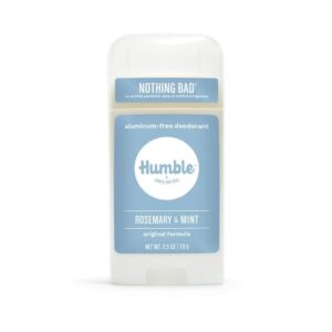 humble brands original formula aluminum-free deodorant. long lasting odor control with baking soda and essential oils, rosemary mint, pack of 1