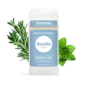 HUMBLE BRANDS Original Formula Aluminum-free Deodorant. Long Lasting Odor Control with Baking Soda and Essential Oils, Rosemary Mint, Pack of 1