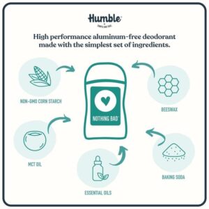 HUMBLE BRANDS Original Formula Aluminum-free Deodorant. Long Lasting Odor Control with Baking Soda and Essential Oils, Rosemary Mint, Pack of 1