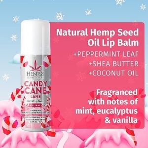 Hempz Limited Edition Candy Cane Lane Lip Balm (.25 Oz) – Holiday Scented Travel Sized Moisturizing Lip Balm for Women & Men, Chapstick Moisturizer for Combatting Dry or Very Dry Lips