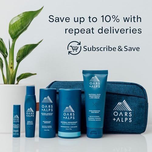 Oars + Alps Aluminum Free Deodorant for Men and Women, Dermatologist Tested and Made with Clean Ingredients, Vegan, Travel Size, Eucalyptus Spearmint, 1 Pack, 2.6 Oz