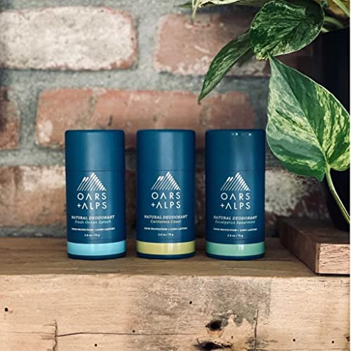 Oars + Alps Aluminum Free Deodorant for Men and Women, Dermatologist Tested and Made with Clean Ingredients, Vegan, Travel Size, Eucalyptus Spearmint, 1 Pack, 2.6 Oz