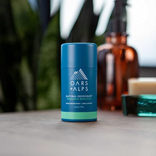 Oars + Alps Aluminum Free Deodorant for Men and Women, Dermatologist Tested and Made with Clean Ingredients, Vegan, Travel Size, Eucalyptus Spearmint, 1 Pack, 2.6 Oz