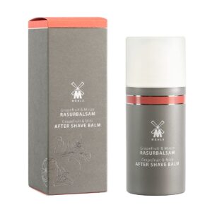 mÜhle grapefruit & mint aftershave balm, 100ml – aftershave for men, soothe & nurture the skin, vitalizing mint oil for cooling effect, post shave balm, men’s aftershave