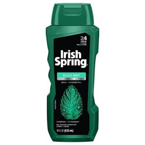 irish spring, body wash black mint, 18 ounce