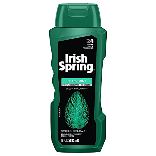 Irish Spring, Body Wash Black Mint, 18 Ounce