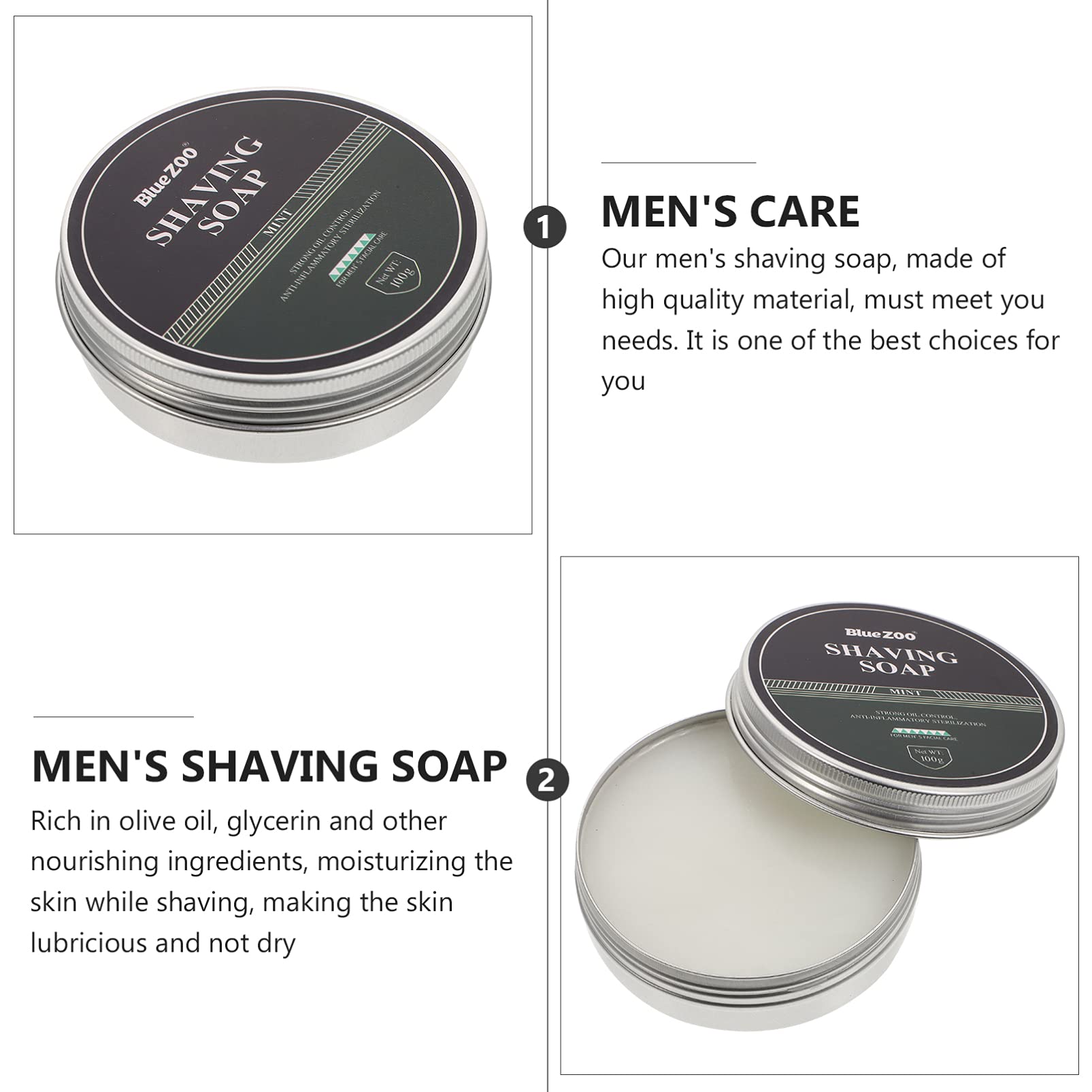 FOMIYES Beard Shaving Cream Organic Shaving Natural Shaving Cream Natural Shave Soap Puck Men s Care Shaving Soap Travel Shave Cream Shaving Soap for Men Man Paste Original Perfume