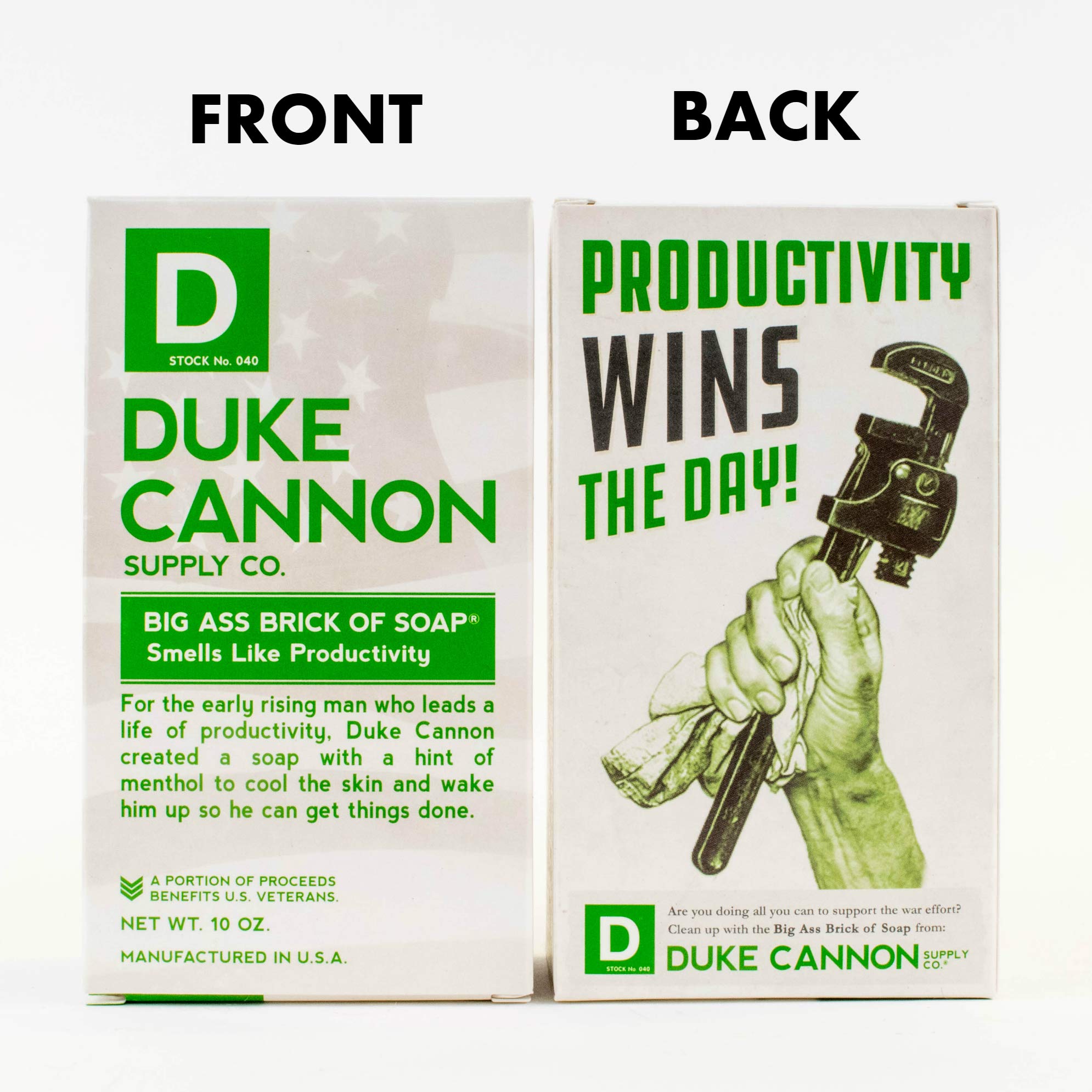 Duke Cannon Supply Co. Big Brick of Soap - Superior Grade, Large Men's Bar Soap, Limited Edition WWII Inspired Scents, Body Soap, Menthol, 10 oz