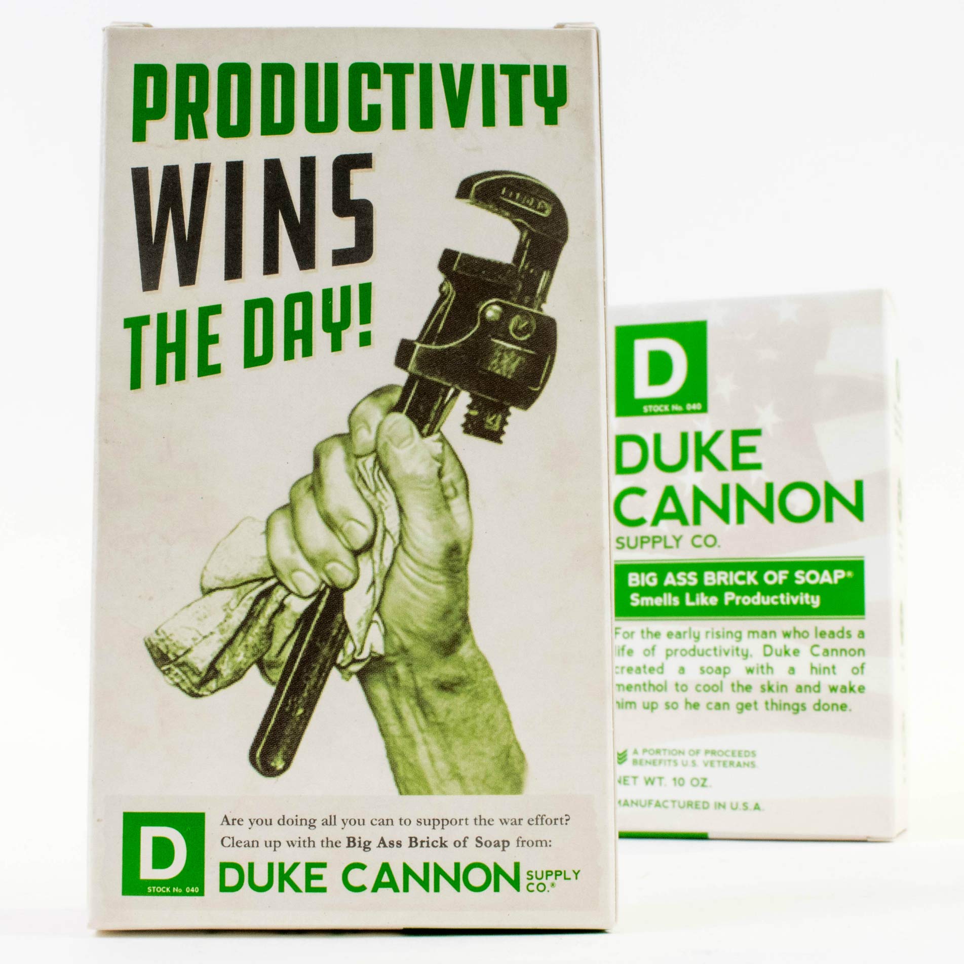 Duke Cannon Supply Co. Big Brick of Soap - Superior Grade, Large Men's Bar Soap, Limited Edition WWII Inspired Scents, Body Soap, Menthol, 10 oz