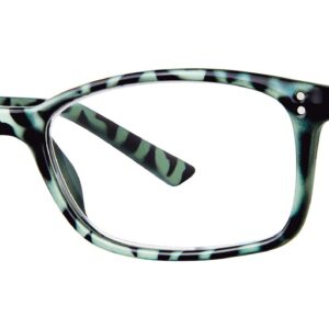 Scojo New York Gels Manhattan Reading Glasses, Handmade Scratch Resistant Readers for Women and Men, Mint Licorice - 3.00x