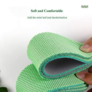 3 Pairs Mint Deodorant Insoles Health Light Weight Shoes Pad Absorb-Sweat Breathable Mesh Cloth Sports Insert Men Women (Size : 43) (40)