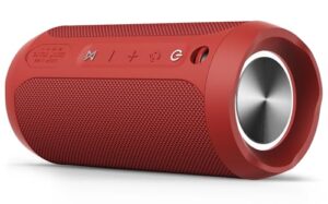 eduplink bluetooth speaker, portable wireless speakers, waterproof ipx7 speaker, tws pairing stereo, long playtime for home, travel, red