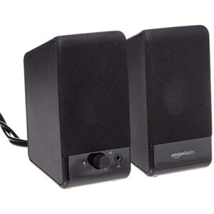 amazon basics computer speakers for desktop or laptop pc , usb-powered, black