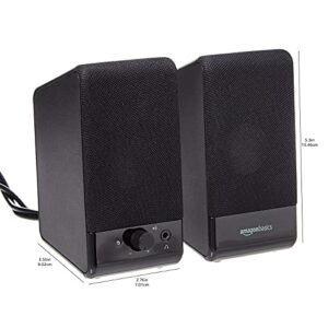 Amazon Basics Computer Speakers for Desktop or Laptop PC , USB-Powered, Black