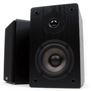 micca mb42 bookshelf speakers for home theater surround sound, stereo, and passive near field monitor, 2-way (black, pair)