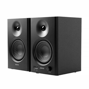 edifier mr4 powered studio monitor speakers, 4" active near-field monitor speaker - black (pair)