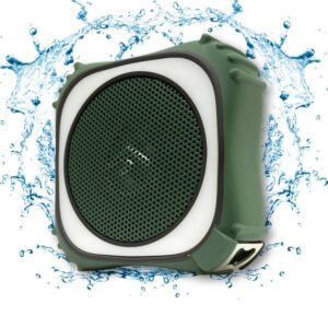 ecoxgear ecoedge pro bluetooth speakers - large bass enhancing passive woofer, waterproof speaker w/led party lights, 20+ hours playtime portable speaker, siri and google voice assistant activated