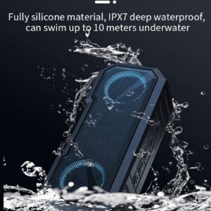 E-SHIDAI portable speaker, Bluetooth dual speaker music player That can play in water, ultra strong sound quality, RGB light and shadow speaker, battery life of 12 hours (Black)