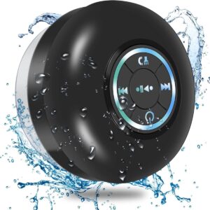 drawnbluetooth speakers,portable wireless outdoor speaker with hd soun, ipx7 waterproof shower speaker, tws, enhanced bass, 6h playtime,built in mic for sports, pool, beach, hiking, camping (black)