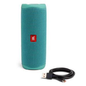 JBL Flip 5 Waterproof Portable Wireless Bluetooth Speaker Bundle with divvi! Protective Hardshell Case - Teal