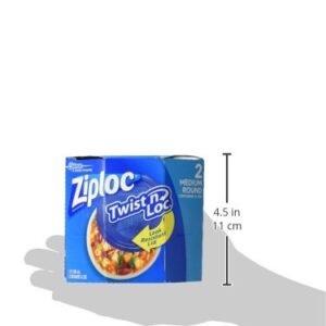 Ziploc Twist 'n Loc Containers for Food, Travel, and Organization, Dishwasher Safe, Medium Round, Pack of 2