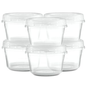 elegant disposables (16 ounce 20 pack) clear twist cap containerswith screw on lids twist top food storage freezer containers