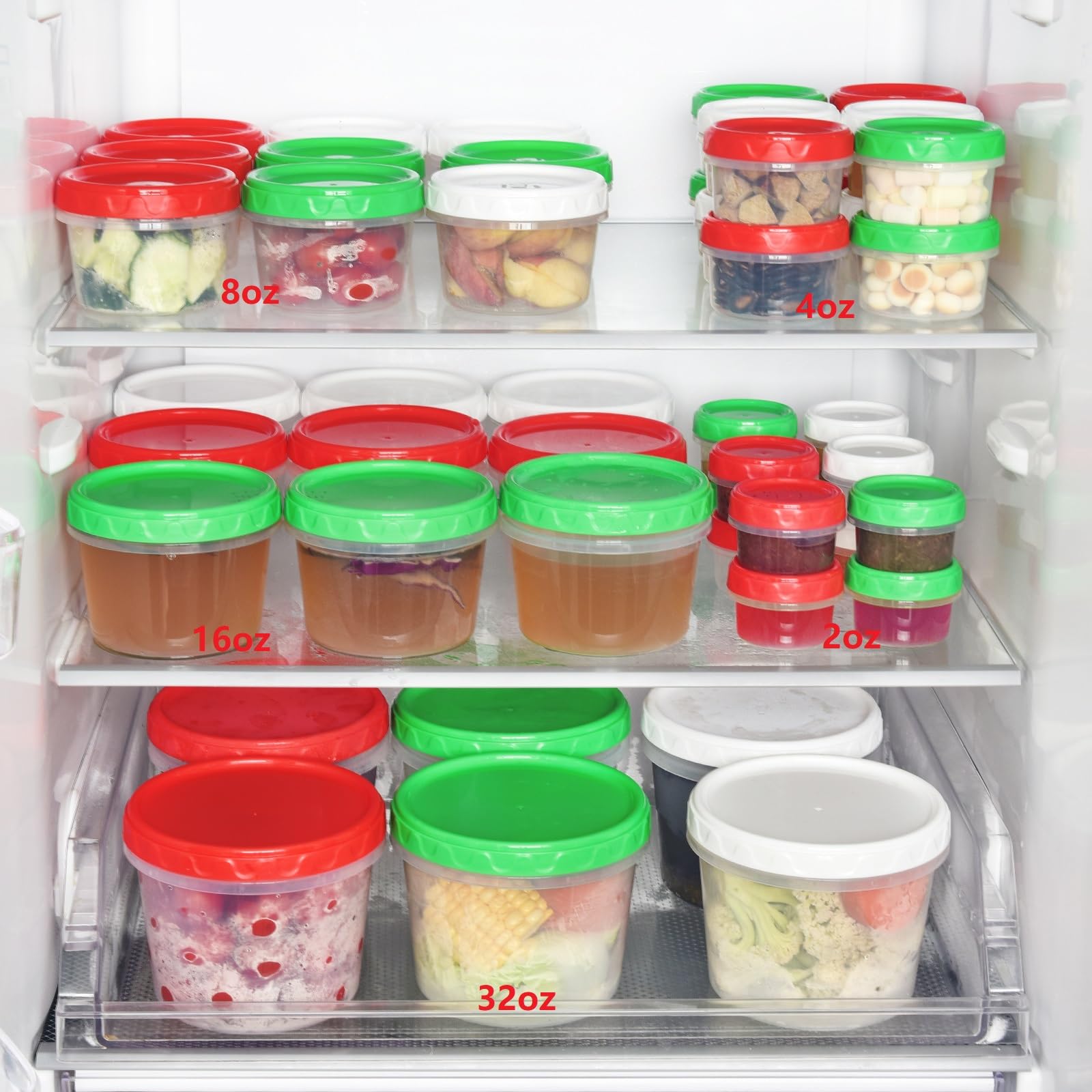 EONJOE 8 oz Plastic Containers with Lids 12-pack Food Storage Container 1 Cup Meal Prep Bowls Airtight Stackable Dishwasher Freezer Safe