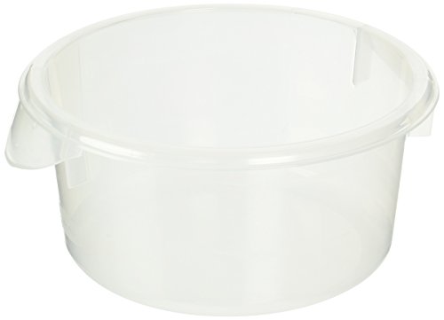 Rubbermaid Commercial Products Round Storage Container, 2-Quart Capacity, Clear Polyethylene, High Temperature Range Food Organization for Wet/Dry Food in Kitchen/Restaurants/Cafeteria, Pack of 12